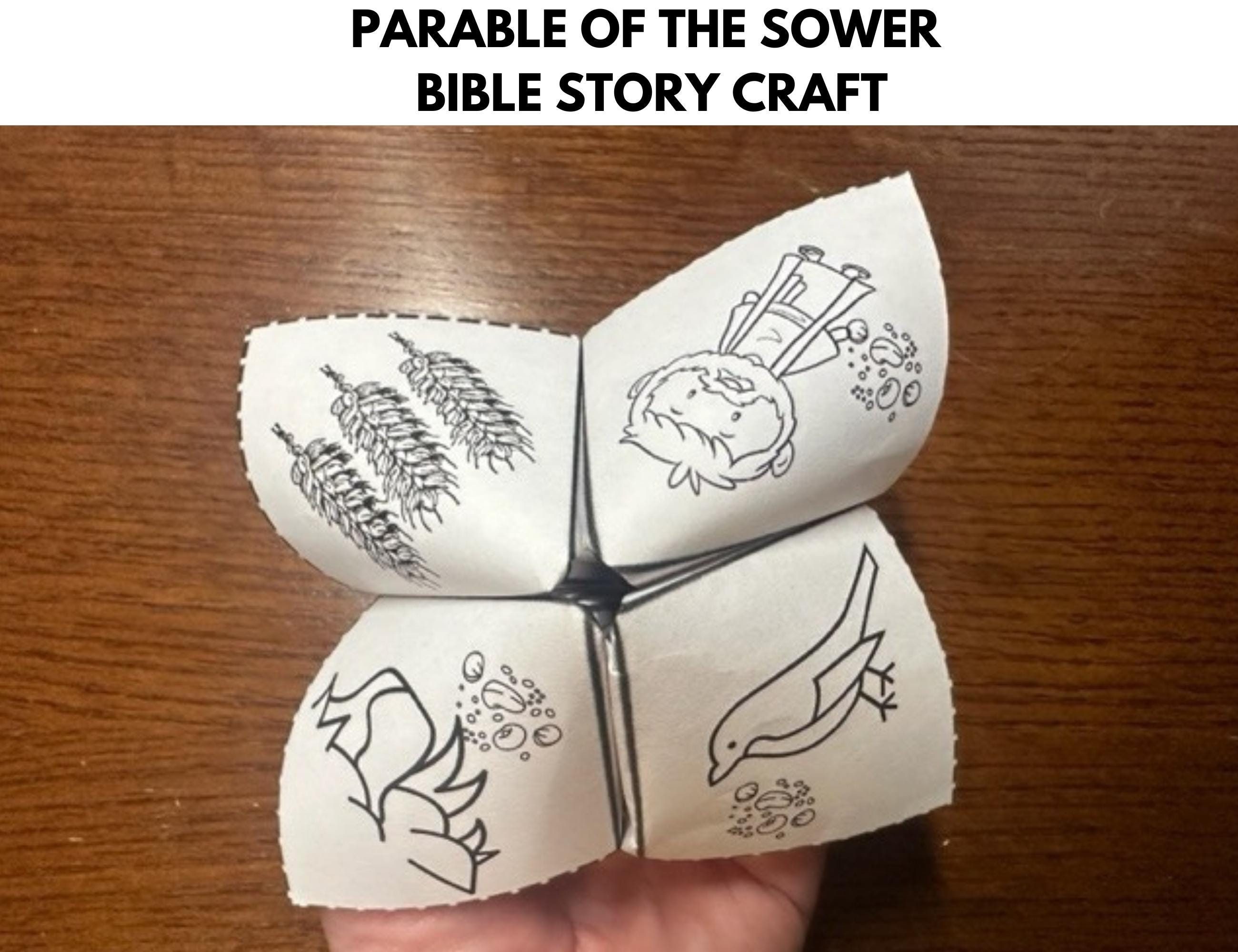 Parable of the Sower Bible Story Activity, Sunday School Craft, Fortune ...