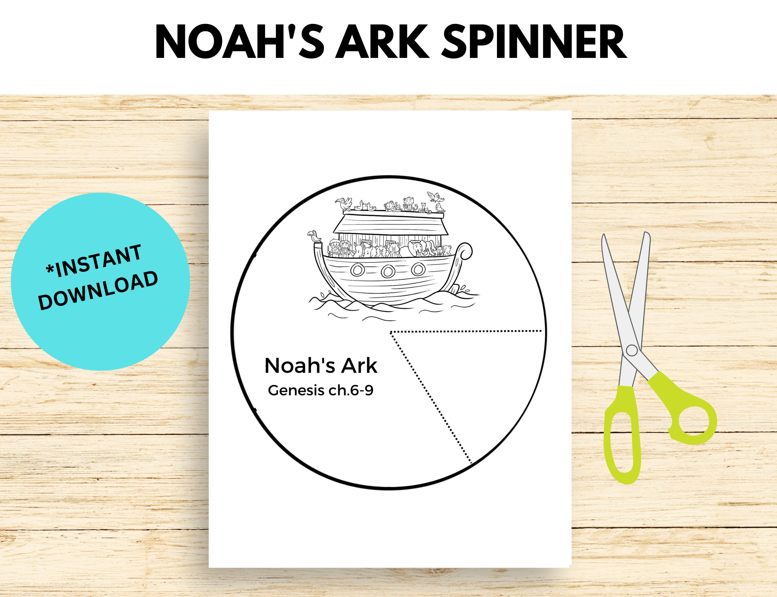 Noah's Ark Spinner, Noah's Ark Bible Story, Sunday School Craft ...