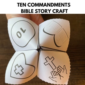 Ten Commandments Bible Story Activity, Sunday School Craft, Fortune ...