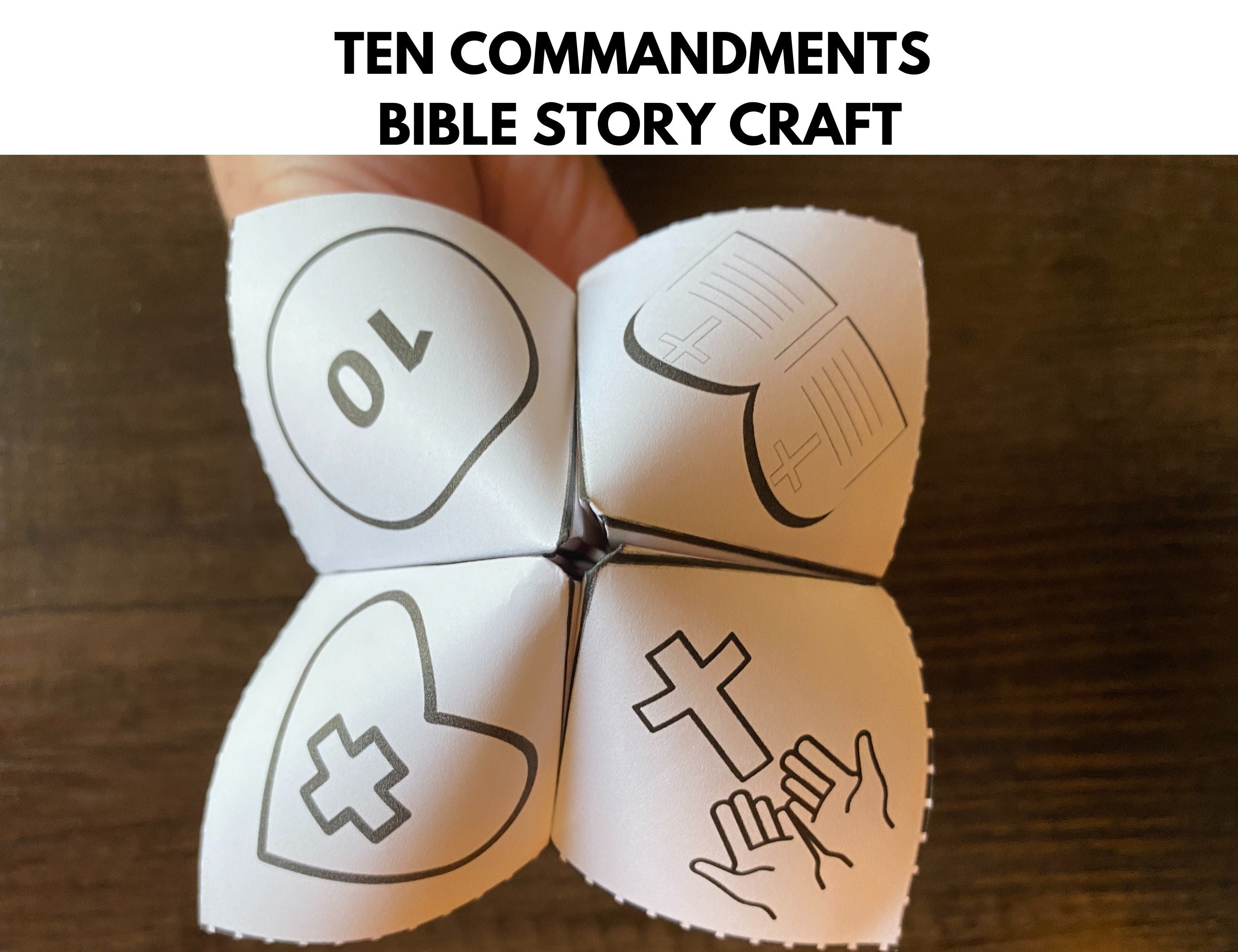 Ten Commandments Bible Story Activity, Sunday School Craft, Fortune ...