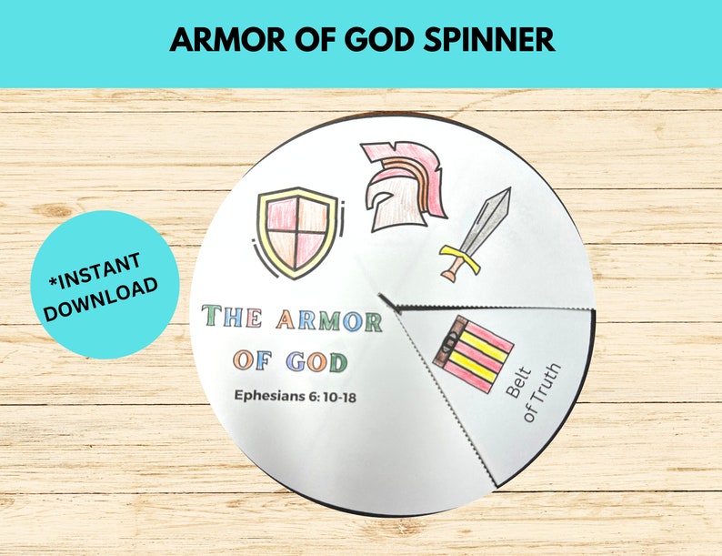 Armor of God Bible Story Activity, Sunday School Craft, Spinner Craft ...