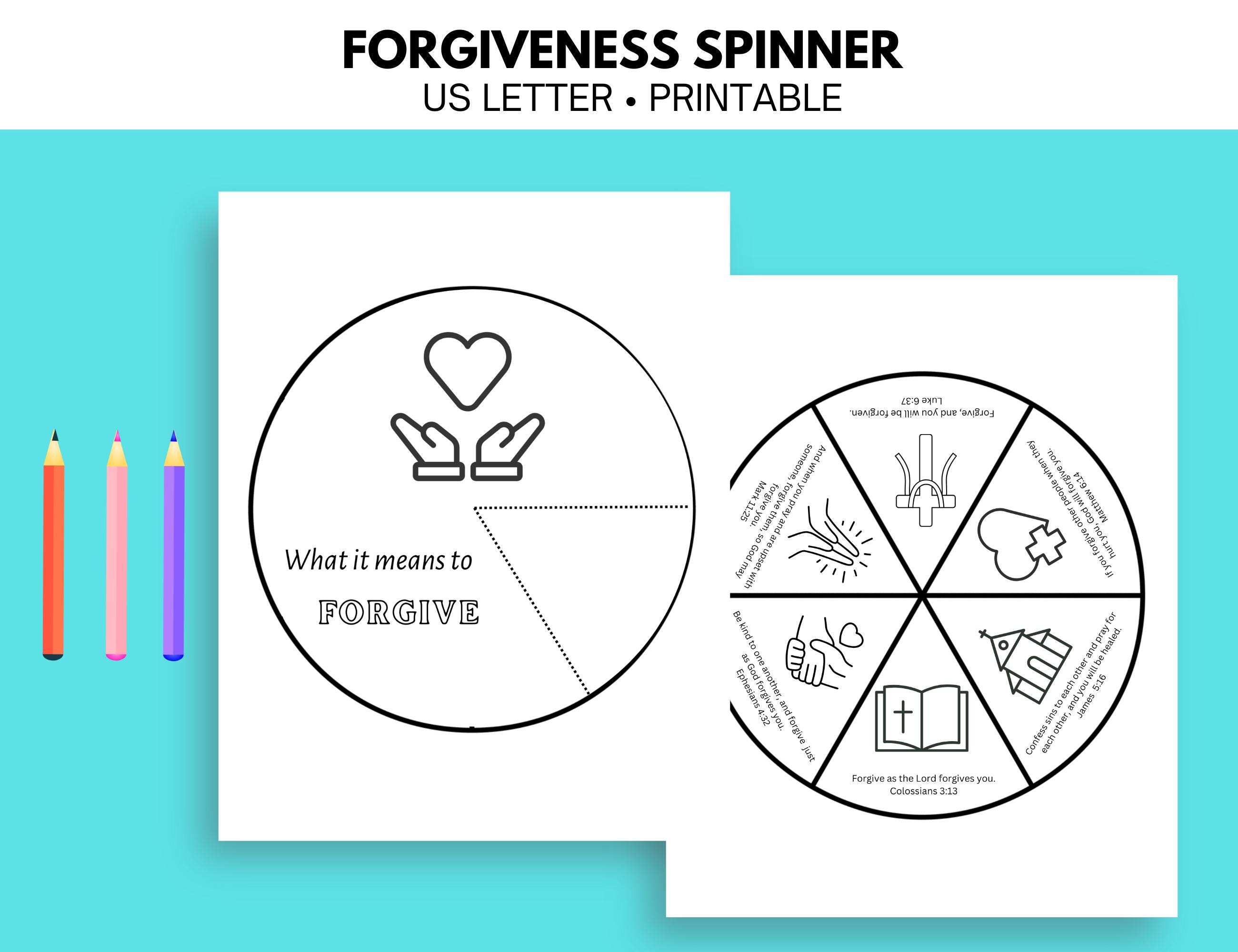 Forgiveness Bible Story Activity, Sunday School Craft, Spinner ...