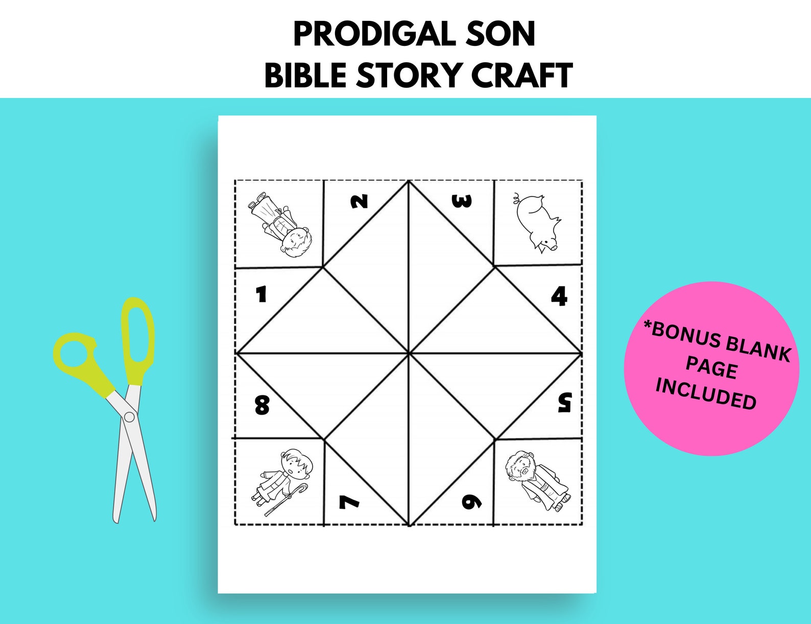 Prodigal Son Bible Story Activity, Sunday School Craft, Fortune Teller ...