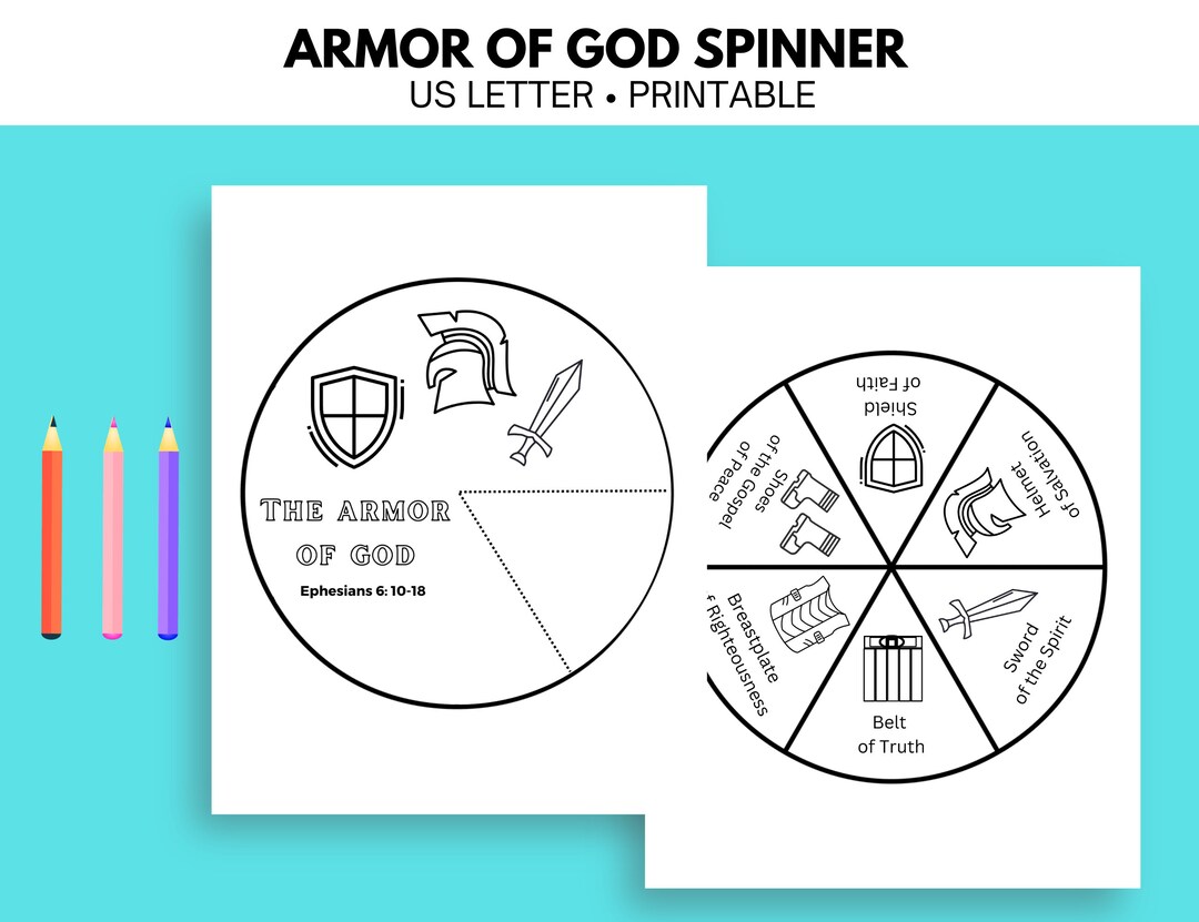 Armor of God Bible Story Activity, Sunday School Craft, Spinner Craft ...