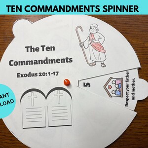Ten Commandments Bible Story Activity, Sunday School Craft, Ten ...