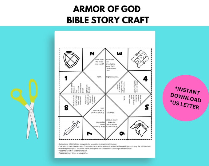 Armor of God Craft, Bible Story Printable, Ephesians 6, Homeschool ...