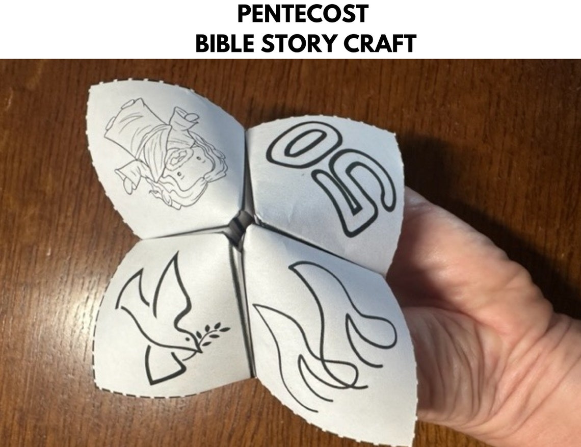 Pentecost Sunday School Craft, Bible Story Activity, Fortune Teller ...