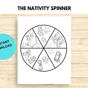 Christmas Nativity Spinner, Christmas Nativity Bible Story, Sunday ...