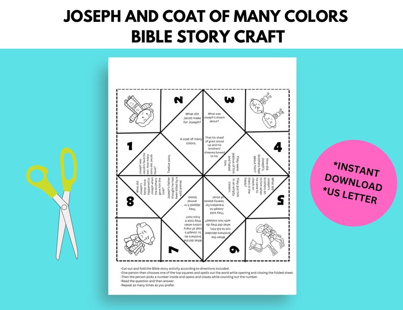 Joseph Coat of Many Colors Bible Story Activity, Sunday School Craft ...