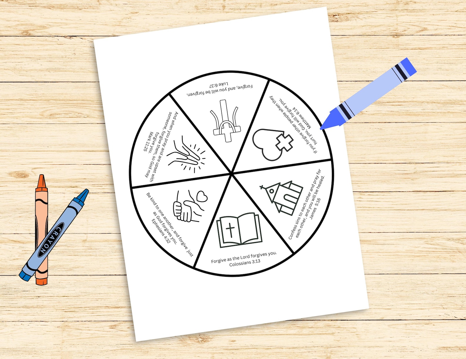 Forgiveness Bible Story Activity, Sunday School Craft, Spinner ...