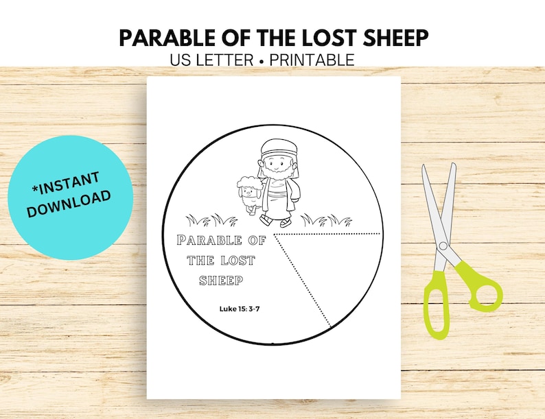 Parable of the Lost Sheep Spinner, Bible Story, Sunday School Craft ...
