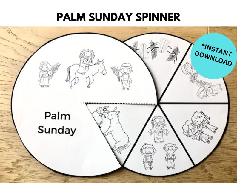 Palm Sunday Spinner, Easter Sunday School Craft, Bible Story Activity ...