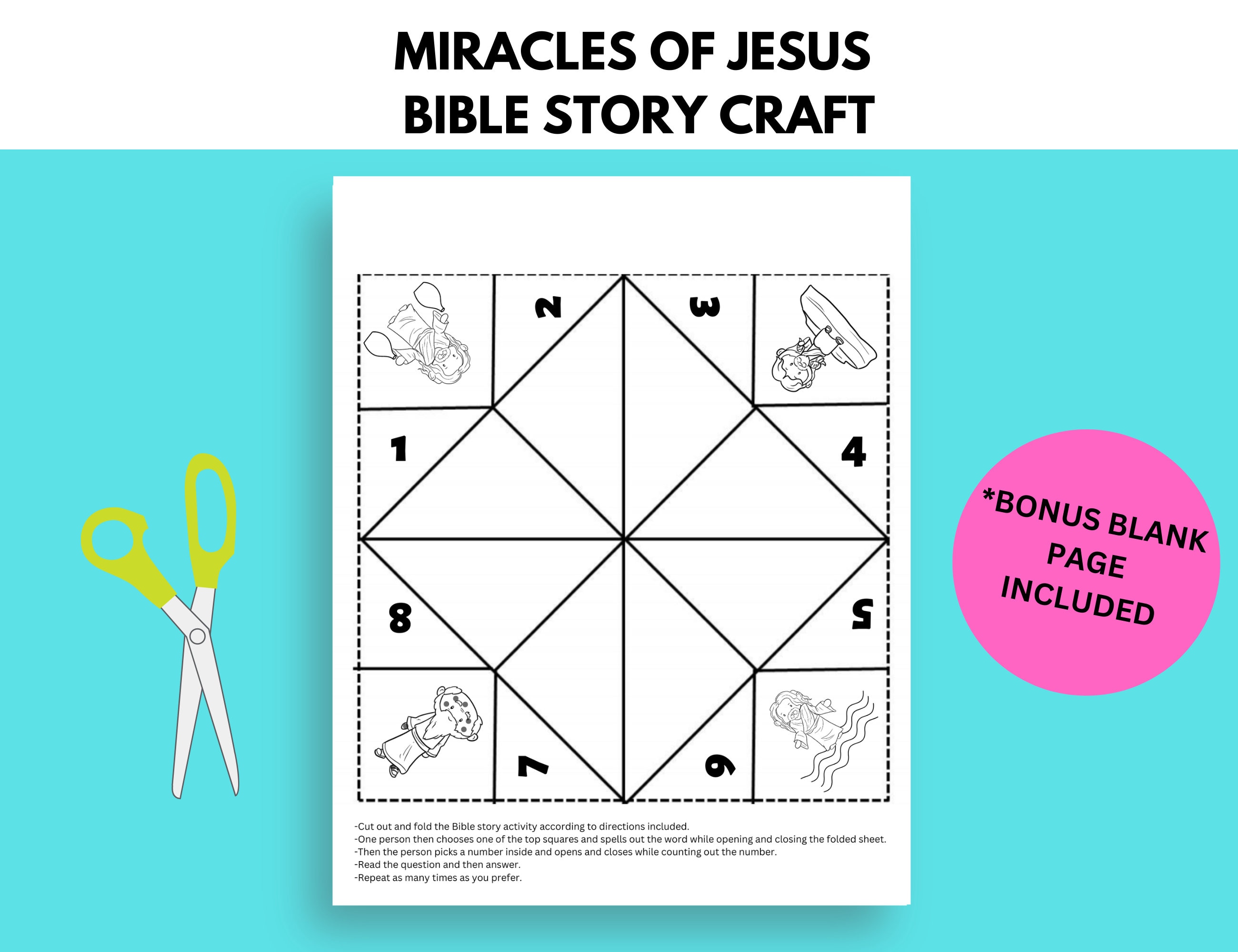 Jesus Miracles Sunday School Craft, Bible Story Activity, Fortune ...
