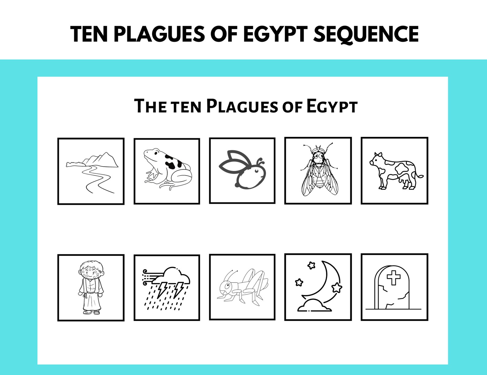 Plagues of Egypt Bible Story Activity, Sunday School Lesson, Ten ...