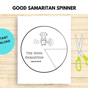 Good Samaritan Bible Story Activity, Sunday School Craft, Spinner ...