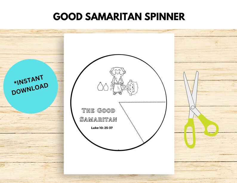 Good Samaritan Bible Story Activity, Sunday School Craft, Spinner ...