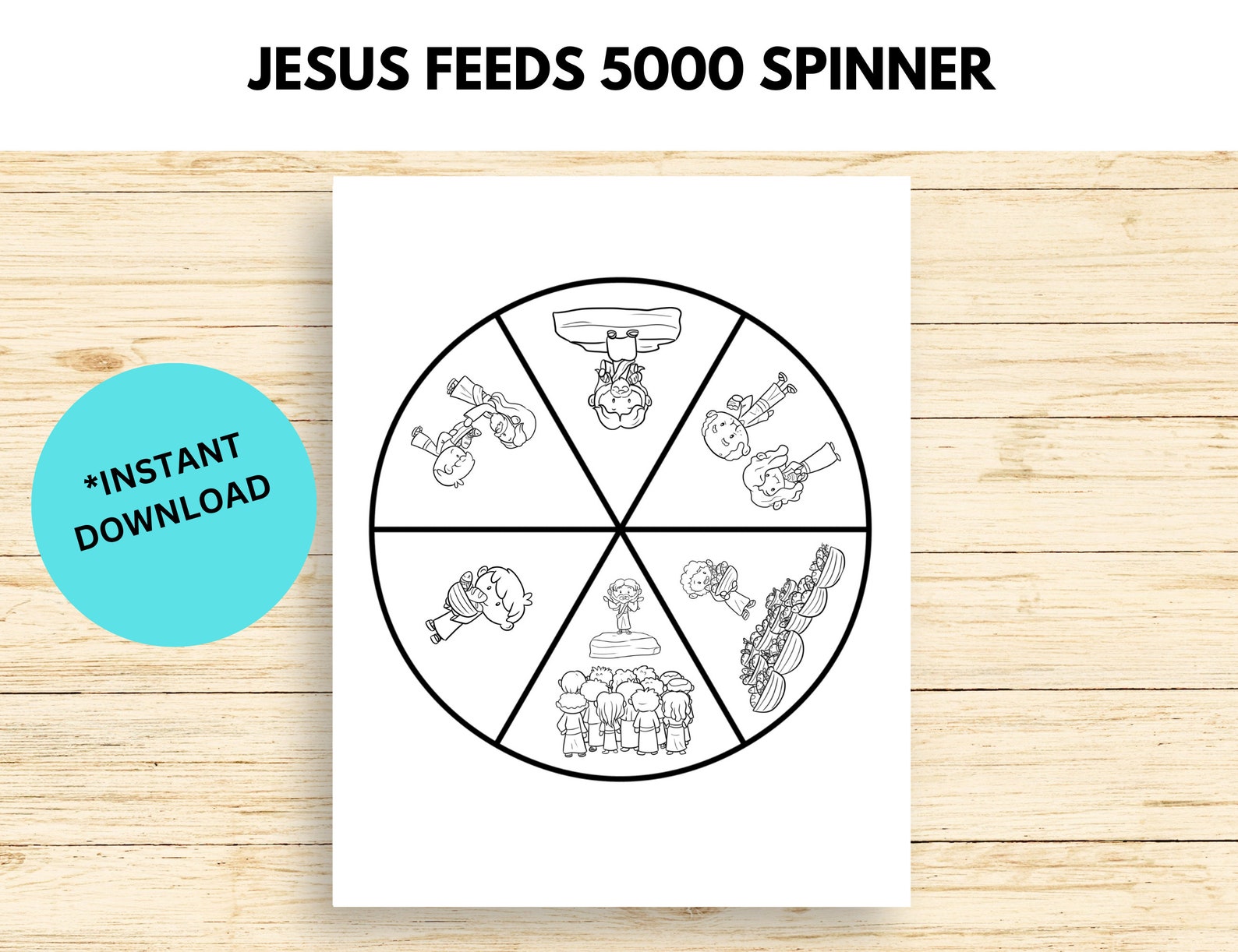 Jesus Feeds 5000 Spinner, Jesus Feeds the Multitudes Bible Story ...