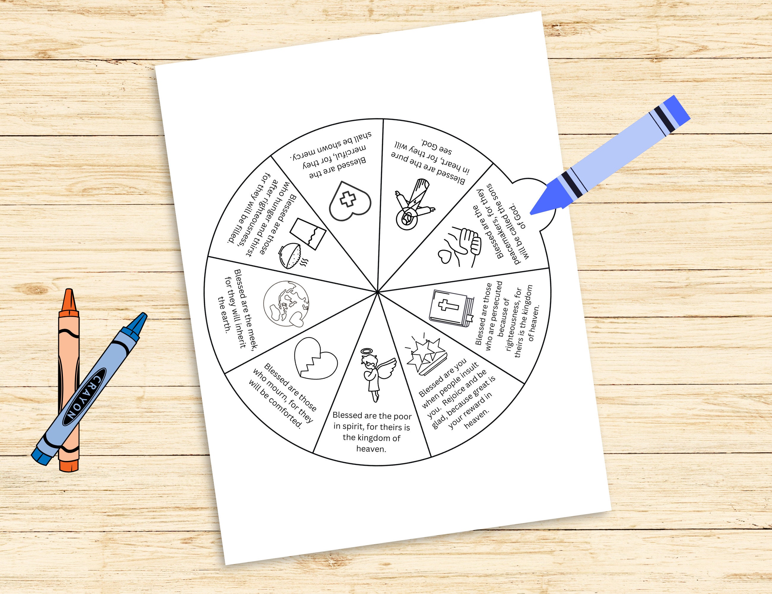 The Beatitudes Bible Story Activity, Sunday School Craft, Beatitudes ...