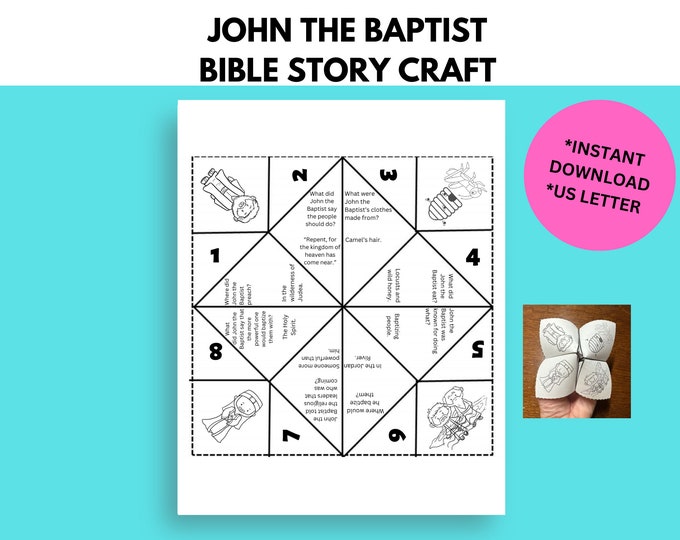 Baptism of Jesus Craft, Jesus Baptized, Fortune Teller, Cootie Catcher ...