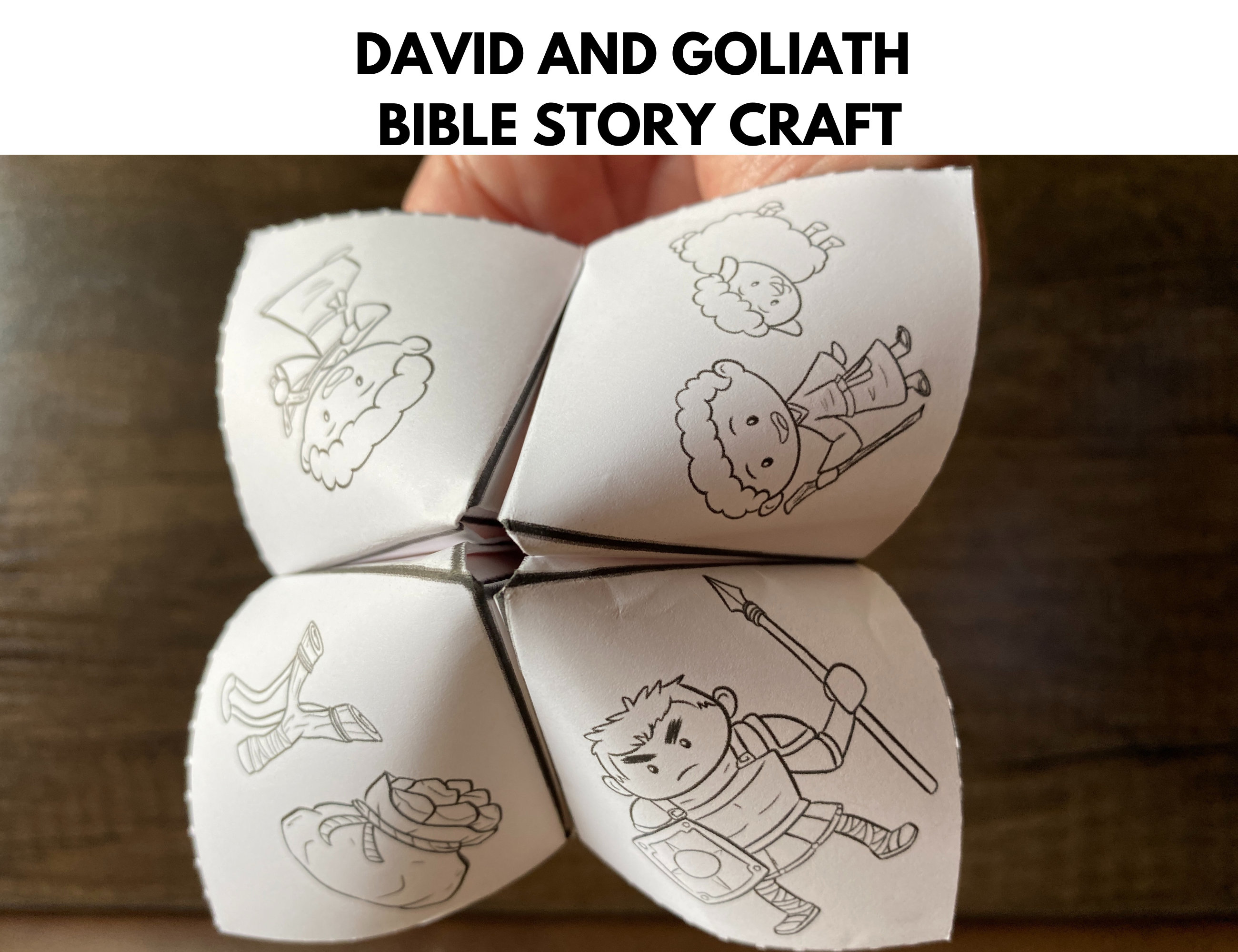 David and Goliath Bible Story Activity, Sunday School Craft, Fortune ...
