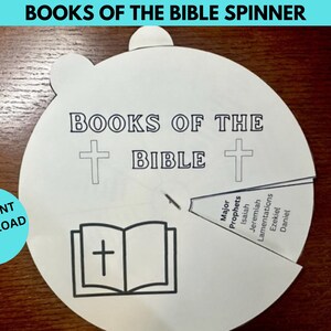 Books of the Bible Spinner, Books of the Bible Printable, Old and New ...