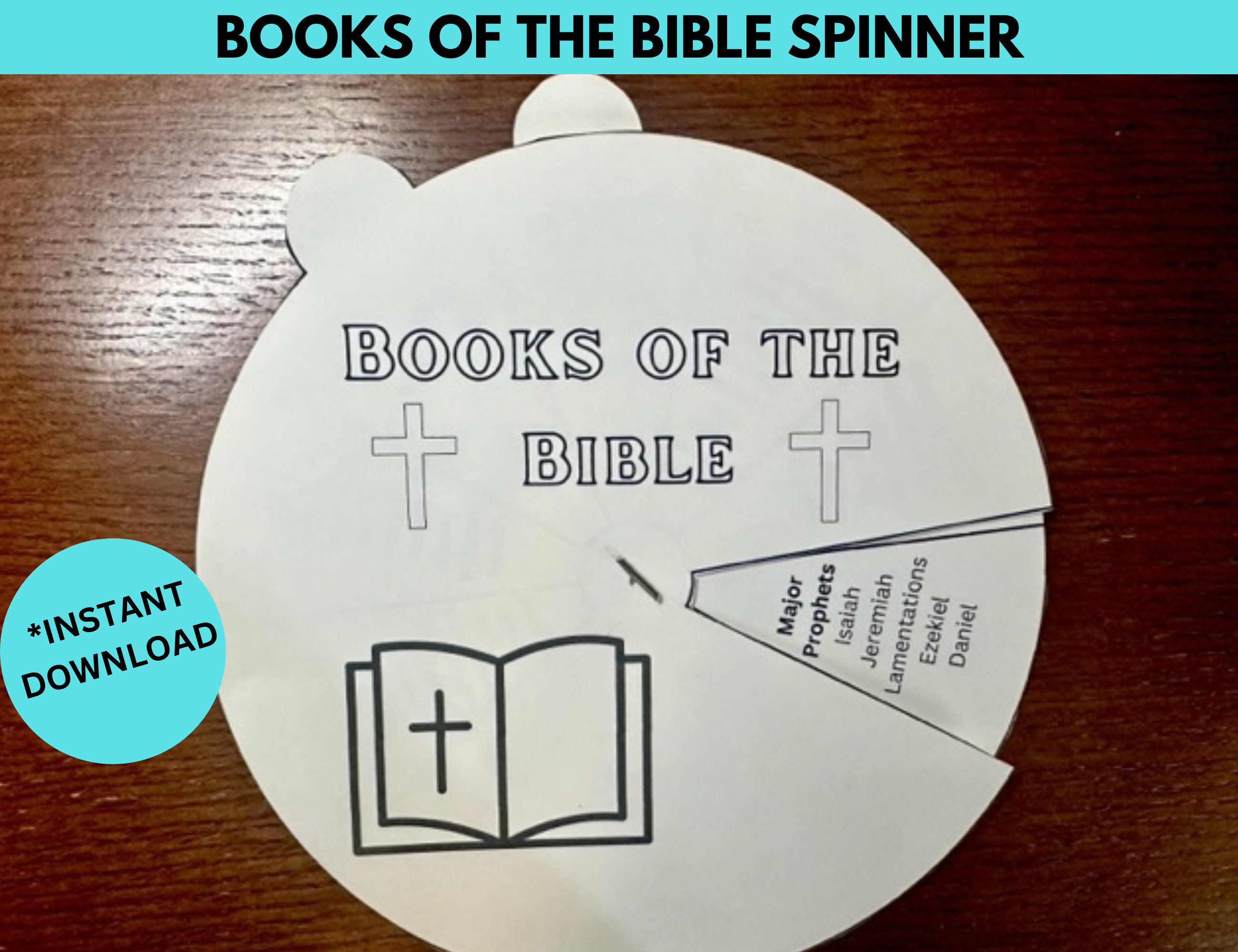 Books of the Bible Spinner, Books of the Bible Printable, Old and New ...