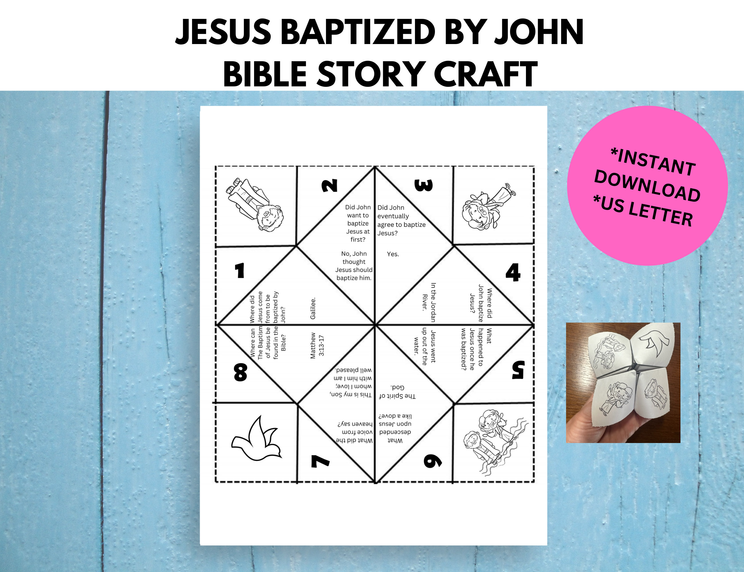Jesus Baptism, John the Baptist Bible Story Activity, Sunday School ...