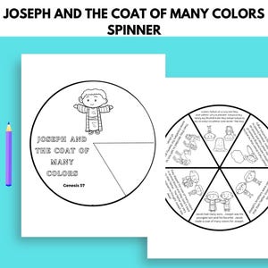 Joseph Coat of Many Colors Spinner, Bible Story, Sunday School Craft ...