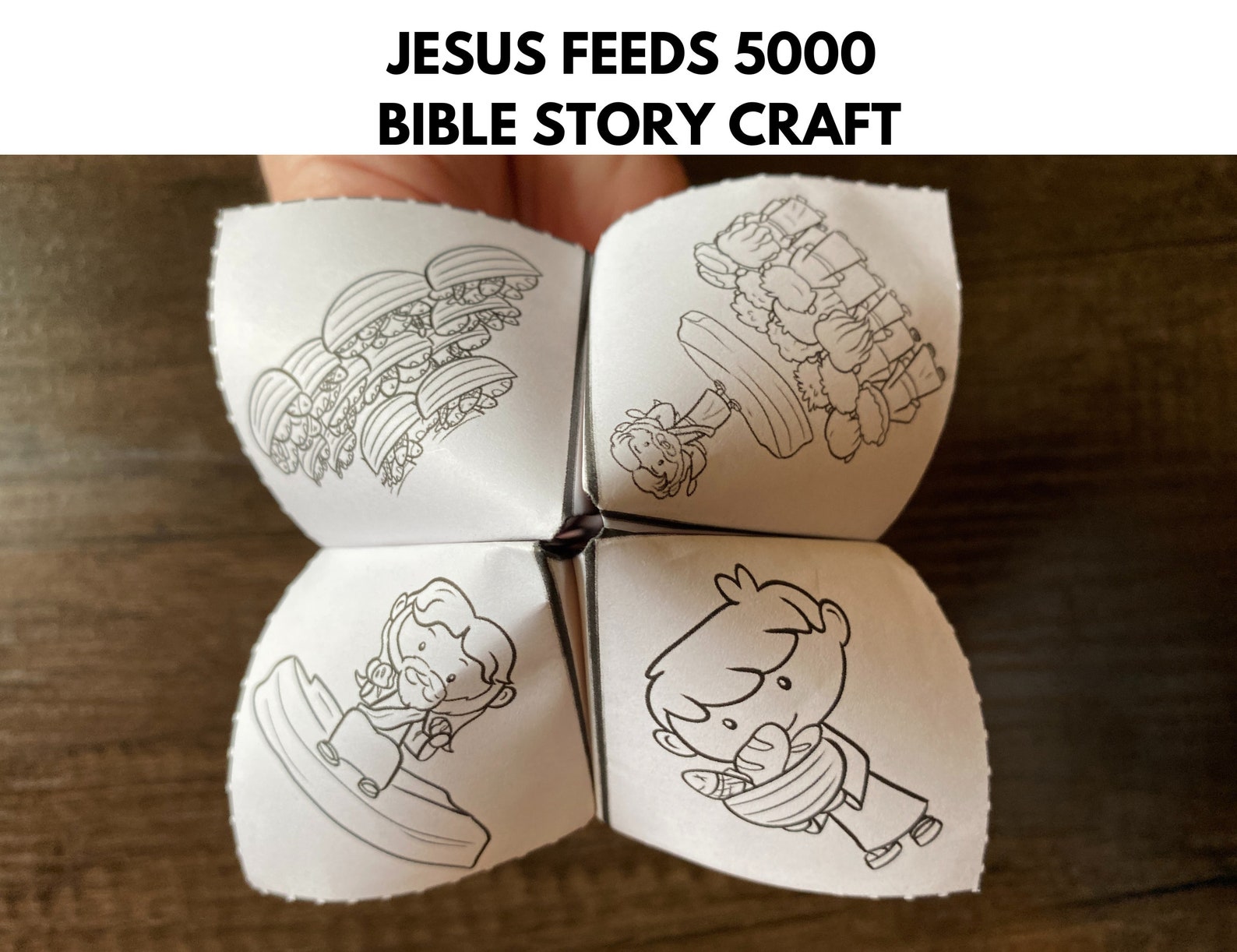 Jesus Feeds 5000 Bible Story Activity, Sunday School Craft, Jesus ...