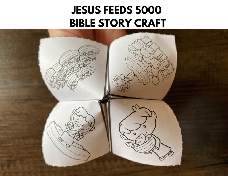 Jesus Feeds 5000 Bible Story Activity, Sunday School Craft, Jesus ...