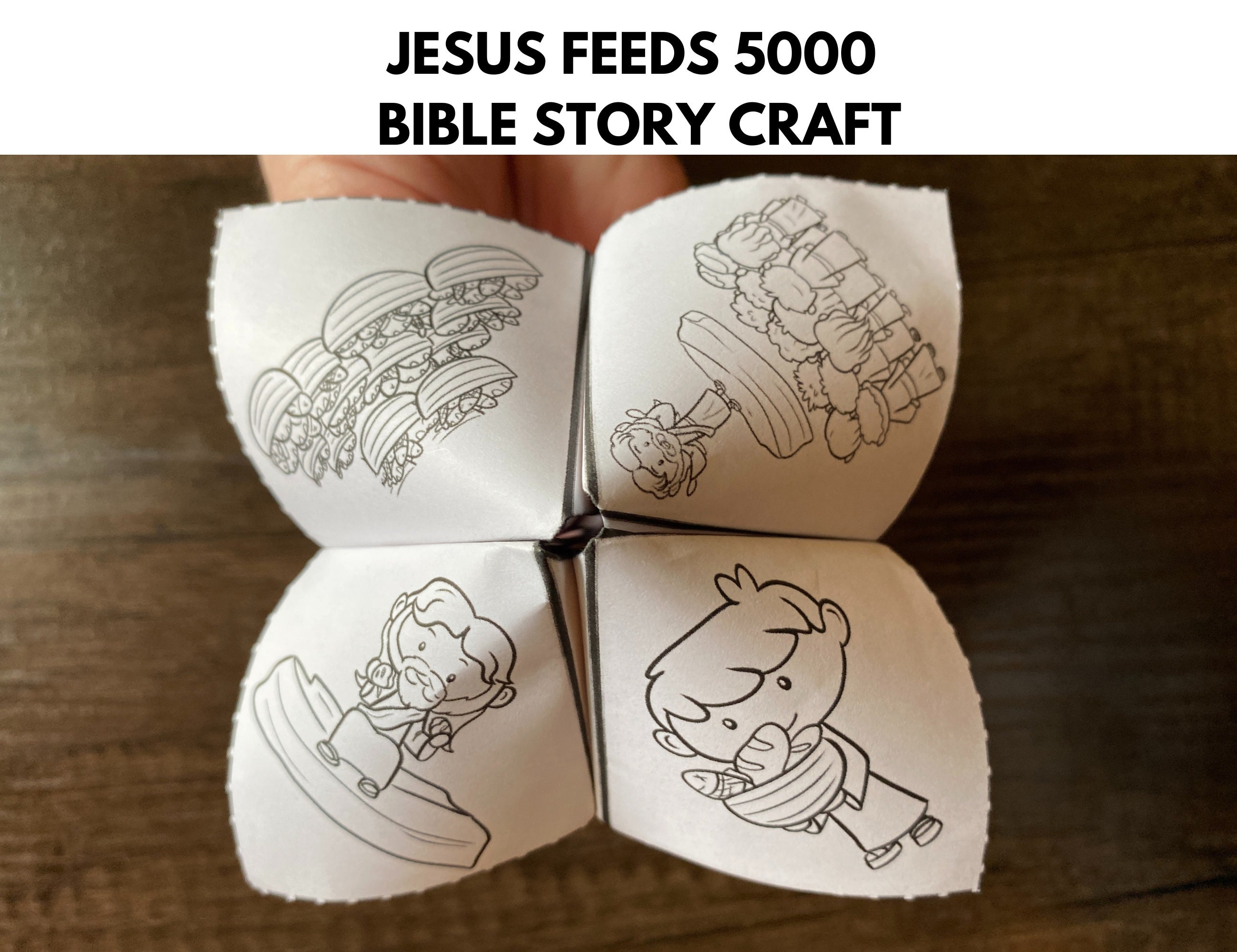 Jesus Feeds 5000 Bible Story Activity, Sunday School Craft, Jesus ...