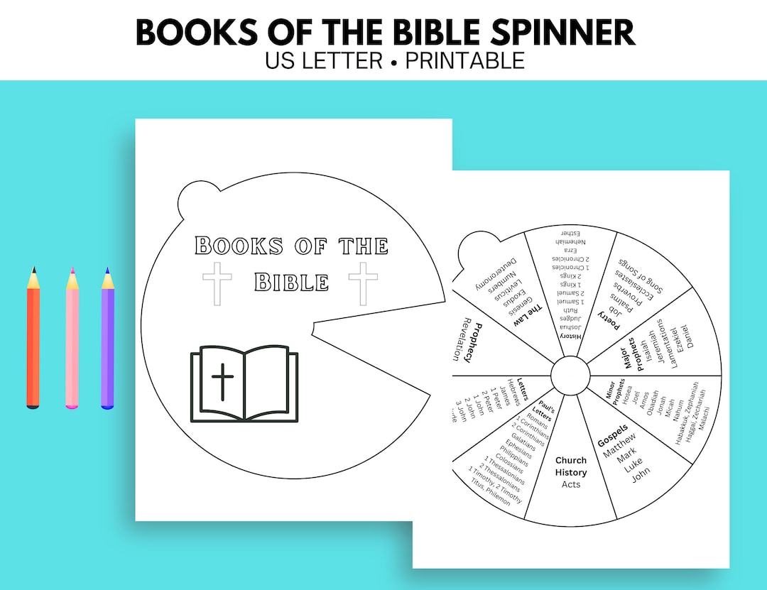 Books of the Bible Spinner, Books of the Bible Printable, Old and New ...