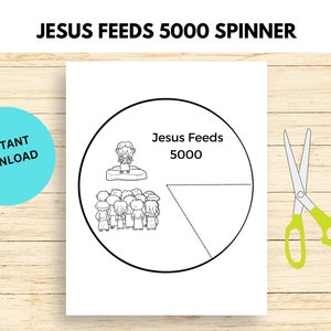 Jesus Feeds 5000 Spinner, Jesus Feeds the Multitudes Bible Story ...