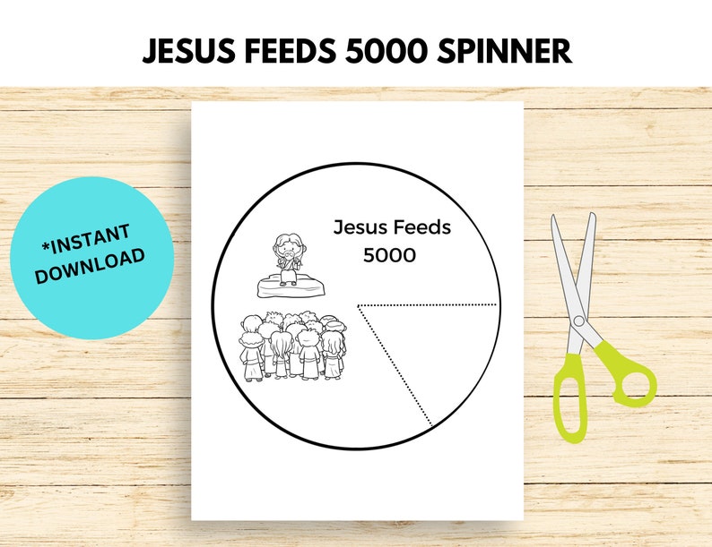 Jesus Feeds 5000 Spinner, Jesus Feeds the Multitudes Bible Story ...