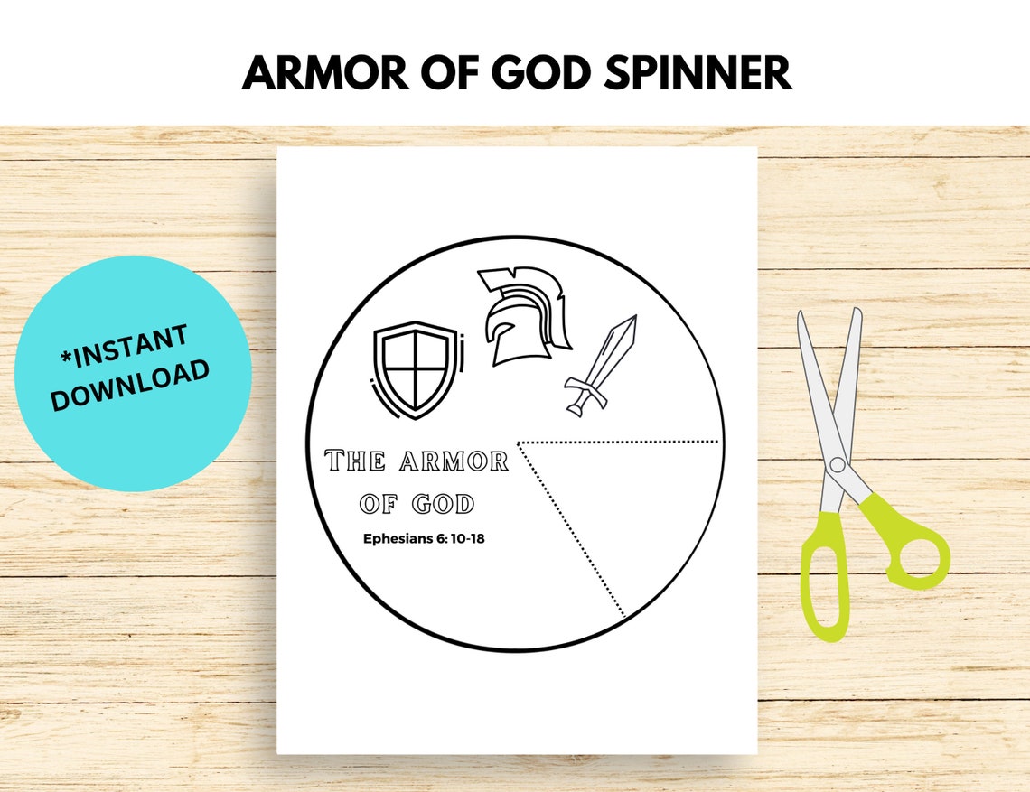 Armor of God Bible Story Activity, Sunday School Craft, Spinner Craft ...