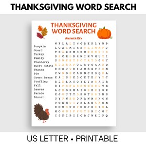 Thanksgiving Word Search, Printable Word Search, Fall Word Search ...