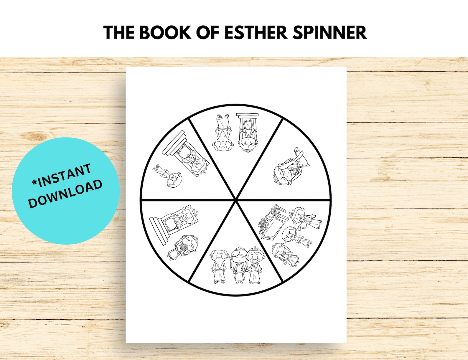 Book of Esther Spinner, Esther Bible Story, Sunday School Craft ...