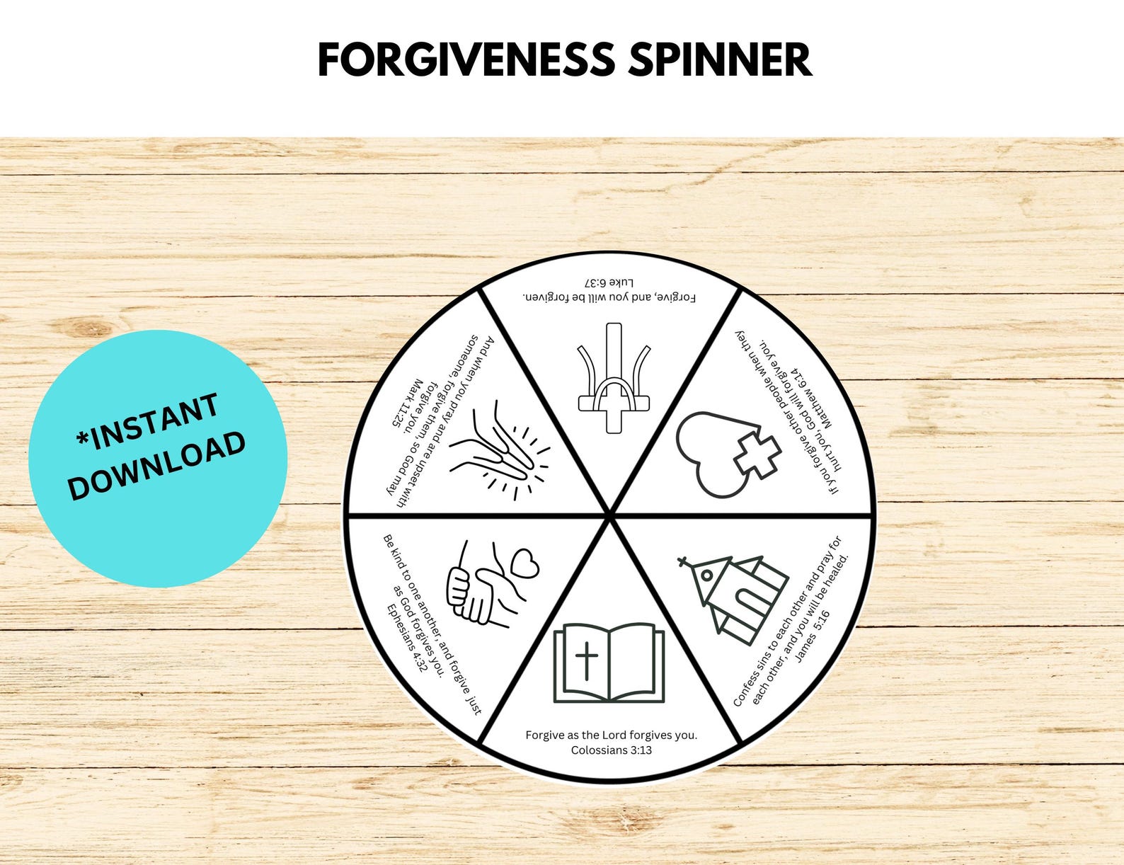 Forgiveness Bible Story Activity, Sunday School Craft, Spinner ...