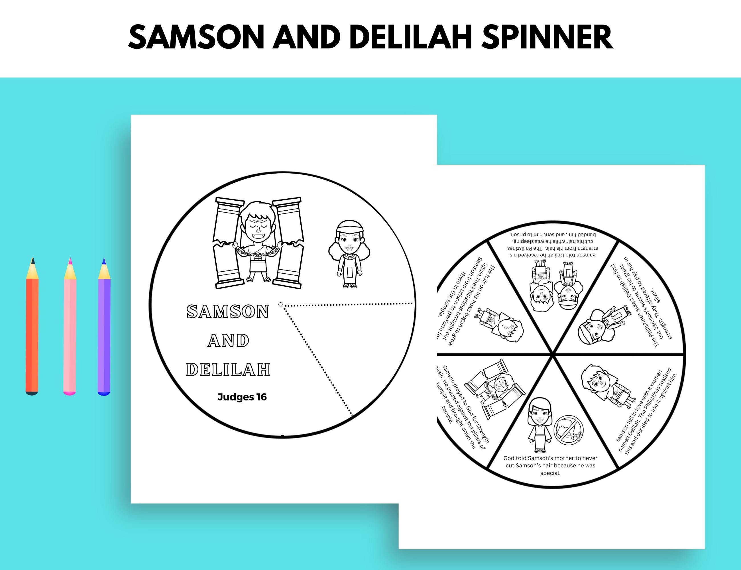 Samson and Delilah, Samson Bible Story Activity, Sunday School Craft ...