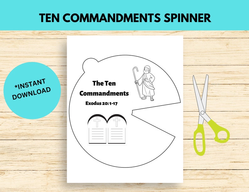 Ten Commandments Bible Story Activity, Sunday School Craft, Ten ...