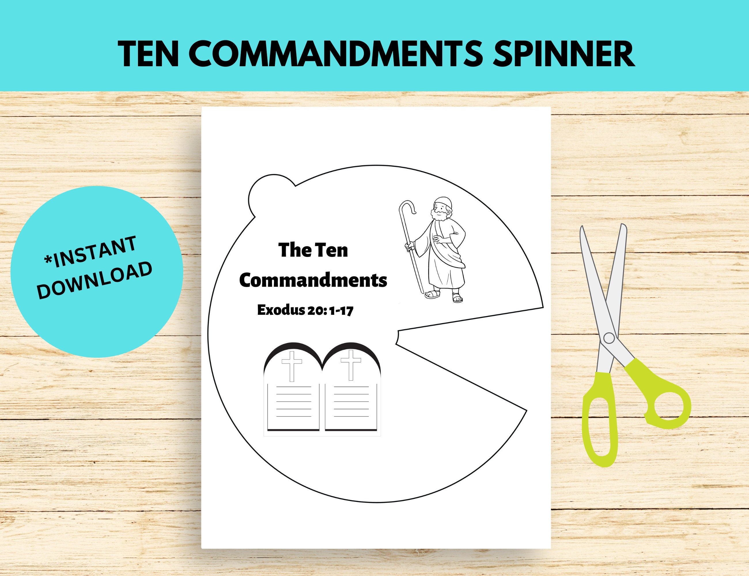 Ten Commandments Bible Story Activity, Sunday School Craft, Ten ...