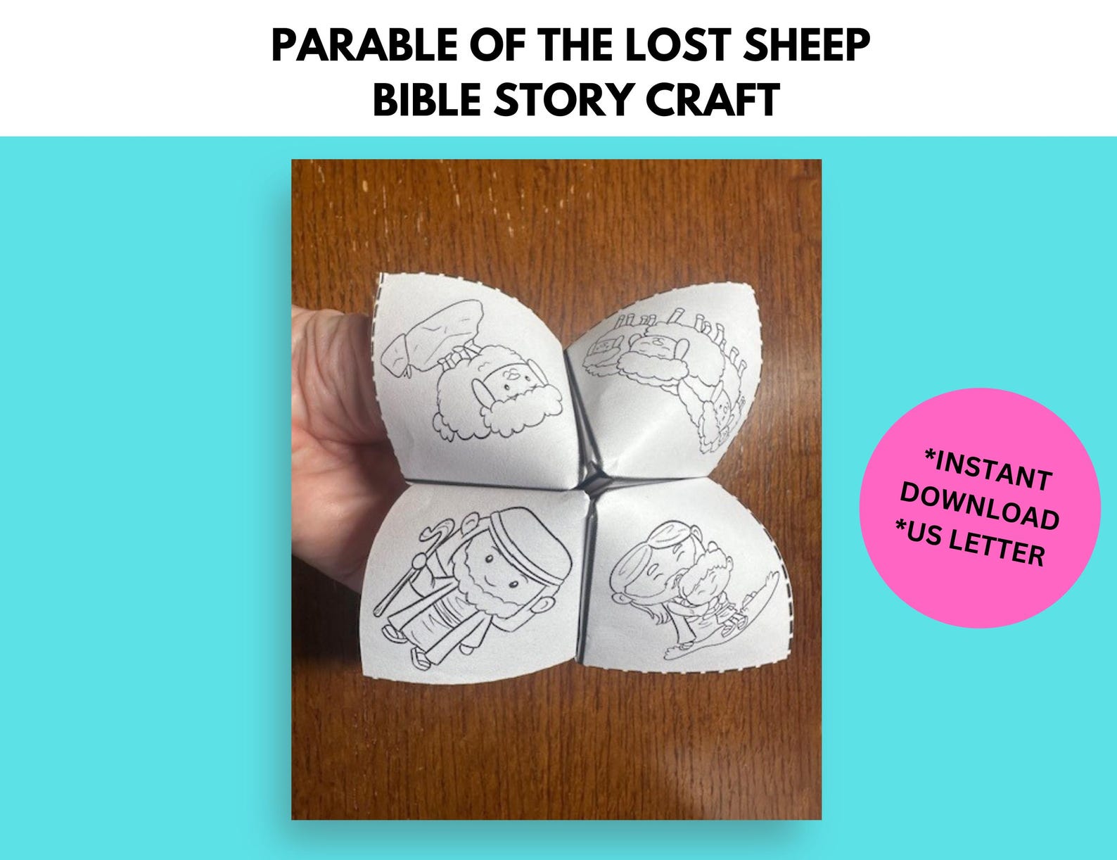 Parable of the Lost Sheep Bible Story Activity, Sunday School Craft ...