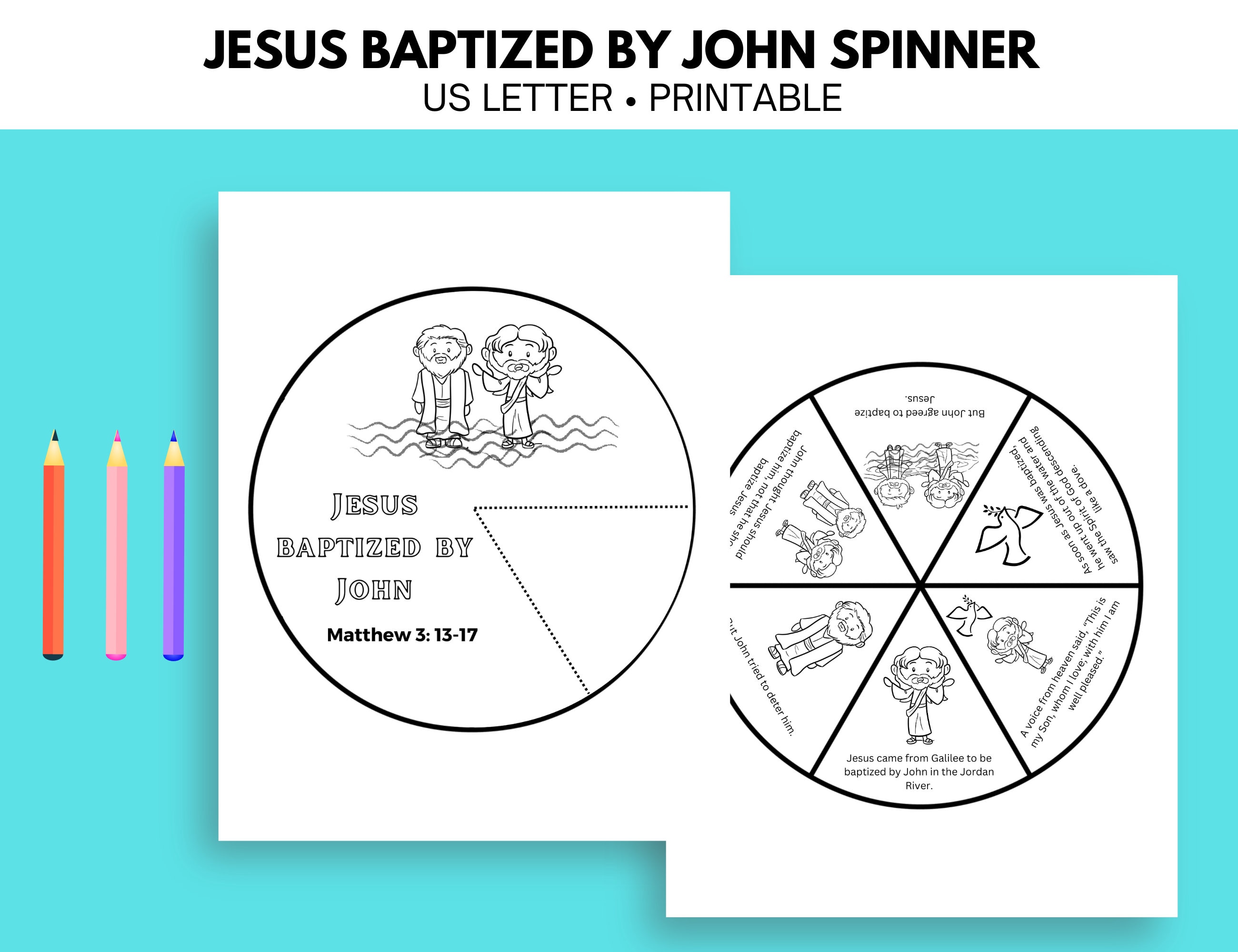 Jesus Baptism, John the Baptist Bible Story Activity, Sunday School ...