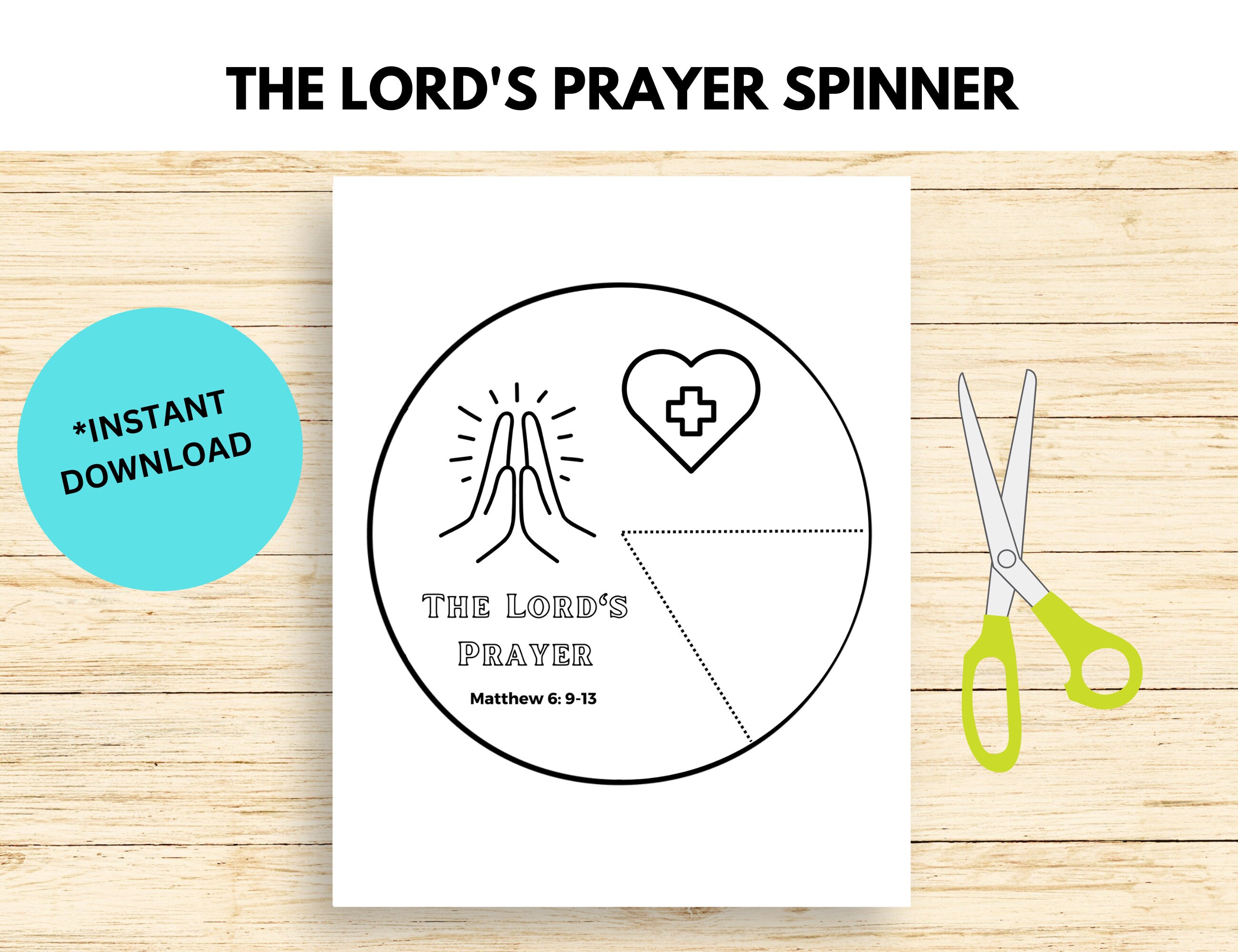 The Lord's Prayer Activity, Sunday School Craft, Lord's Prayer Spinner ...