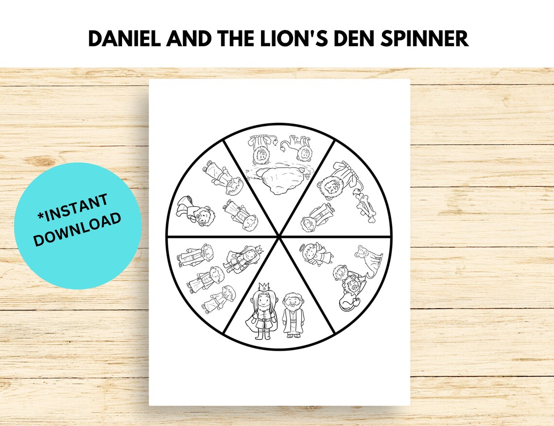 Daniel and the Lions Den Spinner, Daniel in the Lions Den Bible Story ...