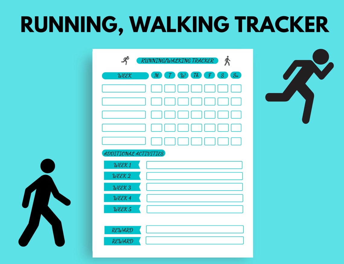 Walking Log, Running Log, Walking Tracker, Running Tracker, Fitness ...