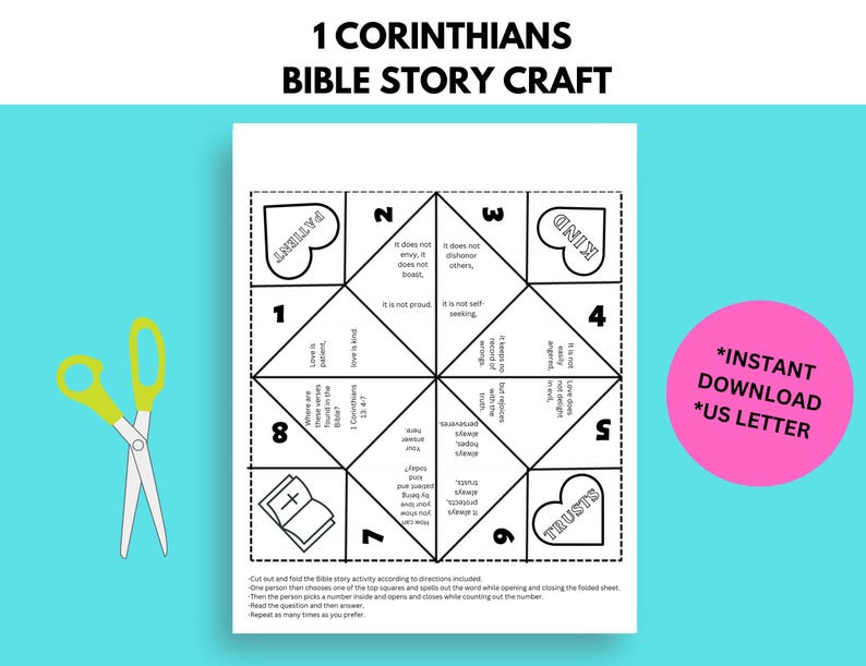 Love is Patient Sunday School Craft, 1 Corinthians 13 Bible Story ...