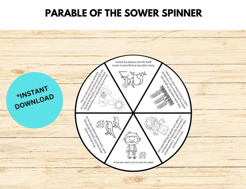 Parable of the Sower Bible Story Activity, Sunday School Craft, Spinner ...