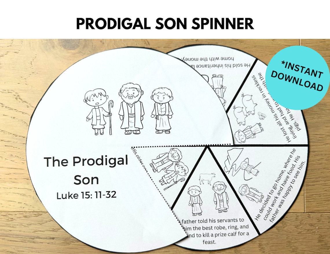 Prodigal Son Spinner, Prodigal Son Bible Story, Sunday School Craft ...