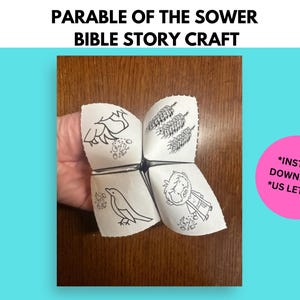 Parable of the Sower Bible Story Activity, Sunday School Craft, Fortune ...